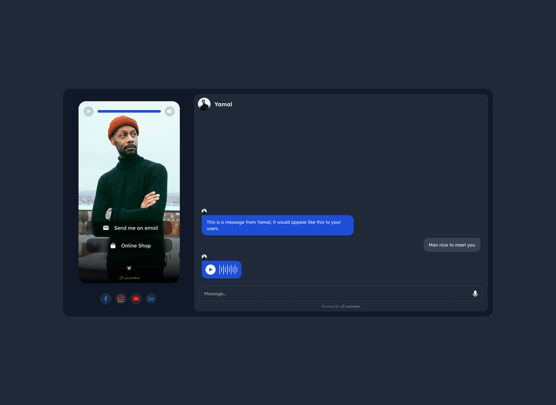 Turn every interaction into an opportunity! AI and Video chatbot with LouiseBot